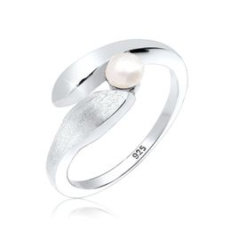 Elli Damen Perlenring &raquo;Perlen Wei&szlig; Rund 925 Sterling Silber&laquo; silber