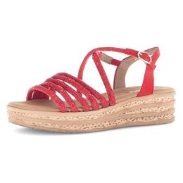 Gabor Damen Keilsandalette , Plateau, Sommerschuh, Riemchensandale mit Best Fitting-Ausstattung rot 38