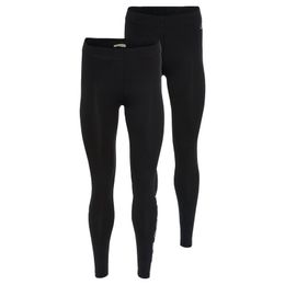 OCEAN SPORTSWEAR Damen Leggings mit Kontraststreifen und Logodruck schwarz 46, N-Gr
