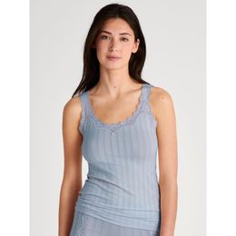 Calida Damen Calida Tanktop &raquo;Etude Toujours&laquo; zarte Spitze, Nadelstreifen-Design, Cotton-Mix, elastisch S (40/42)