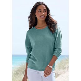 Vivance Damen Langarmshirt &raquo;in modischer Struktur-Optik&laquo; aus pflegeleichter Strickqualit&auml;t mit Viskose gr&uuml;n 32/34