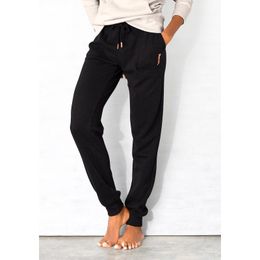 Bench. Loungewear Damen Loungehose mit aufgesetzten Taschen, Loungewear schwarz 32/34, N-Gr