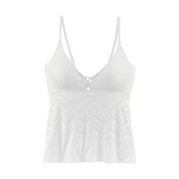 Lascana Damen Lascana Tankini-Top &raquo;Omara&laquo; mit Lochstickerei beige 46, Cup C/D