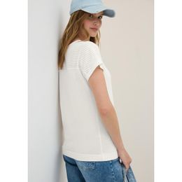 Cecil Damen T-Shirt in Ausbrenner-Optik wei&szlig; S (38)