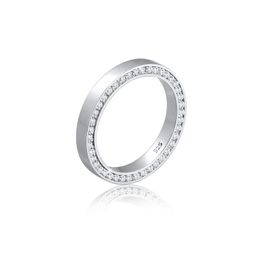 Elli Premium Damen Fingerring &raquo;Bandring mit Zirkonia Wei&szlig; 925 Sterling Silber&laquo; silber