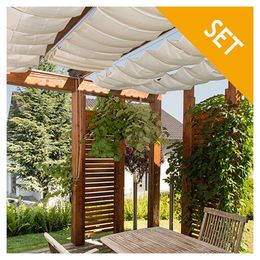 Windhager Sonnensegel Set cremewei&szlig; 270x140 cm Sonnenschutz g&uuml;nstig