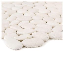 Wellker Natursteinmosaik Flusskiesel Quito White matt 30,5x30,5 cm Mosaikfliesen, 1 Pack g&uuml;nstig