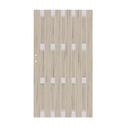 TraumGarten Sichtschutzzaun JUMBO WPC Alu-Design Tor Sand/Alu g&uuml;nstig
