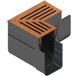 Aco Slimline Eckelement mit Eckrost aus Cortenstahl g&uuml;nstig