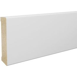 HARO Sockelleiste wei&szlig; MDF-foliert 2400x14x80 mm Fu&szlig;leisten g&uuml;nstig