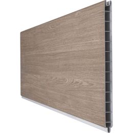 GroJa BasicLine PVC-Steckzaun Sichtschutzzaun Sheffield Oak Einzelprofil Sichtschutz Lamellenzaun g&uuml;nstig