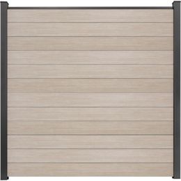 GroJa BasicLine schmal PVC-Steckzaun Sichtschutzzaun Sheffield Oak Sichtschutz Lamellenzaun g&uuml;nstig