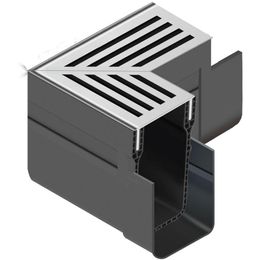 Aco Slimline Eckelement mit Eckrost aus Aluminium silber eloxiert g&uuml;nstig