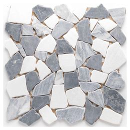 Wellker Natursteinmosaik Recife Grey / Marquina 30,5x30,5 cm Mosaikfliesen, 1 Pack g&uuml;nstig