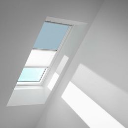 Velux Verdunkelungsrollo Duo DFD Himmelblau/Wei&szlig; 4576, SK06, GGU,Manuell,Velux,wei&szlig;e Schiene