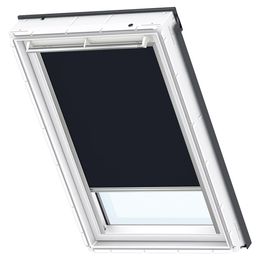 Velux Verdunkelungsrollo Uni Dunkelblau 1100, UK10, GGU,Solar,Velux,wei&szlig;e Schiene