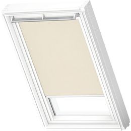 Velux Vorteils-Set Hitzeschutz Plus Sichtschutz ROF Manuell Uni Schwarz/Hellbeige 1086, FK06, GGU,wei&szlig;e Schiene und Haltekrallen