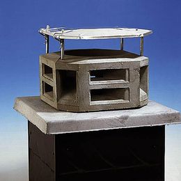Raab&reg; Schornsteinaufsatz Beton einz&uuml;gig mit Edelstahlabdeckung, 20x20 cm (innen), 35x35 cm (au&szlig;en)