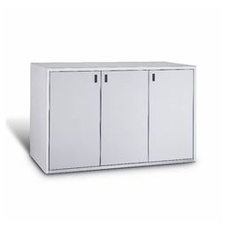 Paul Wolff M&uuml;lltonnenbox Einstiegsmodell Basis Wei&szlig;aluminium 3er Box M&uuml;lltonnenverkleidung, 120 L