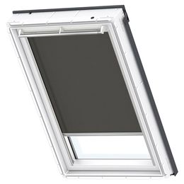 Velux Sichtschutzrollo Uni Schwarz 4069, S08, GGU,Solar,Velux,wei&szlig;e Schiene