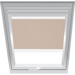 Roto Sichtschutzrollo Braunbeige 1-R04, 78x78 cm (7/7), Manuell,Q4,Roto,wei&szlig;e Schiene