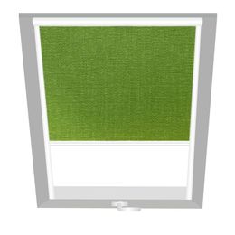 Wellker Verdunkelungsrollo Uni Gr&uuml;n 1599, 114x140 cm (11/14), Manuell,R35,Roto,wei&szlig;e Schiene