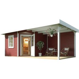 Weka Saunahaus SALO Sparset rot, mit 7,5 kW BioS Ofen