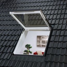 Velux Ausstiegsfenster GTL 2066 Holz/Kiefer wei&szlig; lackiert ENERGIE PLUS Fenster, 78x140 cm (MK08)