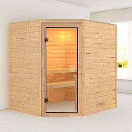 Karibu Woodfeeling Sauna Elea, mit Dachkranz