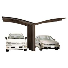 XIMAX Aluminium Carport Portoforte Y Mattbraun Unterstand, 75 kg/m&sup2;, 4954 mm,5428 mm