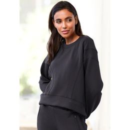 French Connection Damen Sweatshirt, mit &uuml;berschnittenen Schultern schwarz 36/38