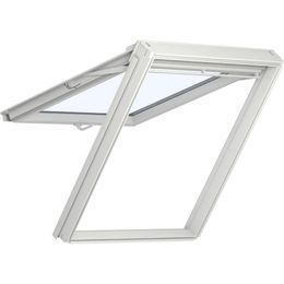 Velux Austauschfenster VKU 0081 Klapp-Schwingfenster Kunststoff Dachfenster, 65x124 cm (Y35)