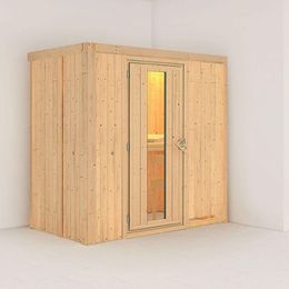 Karibu Sauna Variado, ohne Dachkranz, Holzt&uuml;r mit Isolierglas,Klarglas