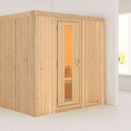Karibu Sauna Sodin, ohne Dachkranz, Ganzglast&uuml;r,graphit