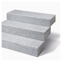 Seltra Natursteine Blockstufe BRAVO EXACTA Granit edelgrau Herkunft China, 15x35x80 cm