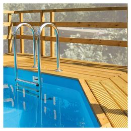 Weka Sonnendeck Erweiterung mit Schutzgel&auml;nder f&uuml;r Massivholzpool, Swimmingpool 593 B, 594 & 594 A