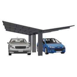 XIMAX Aluminium Carport Linea Y Schwarz Unterstand, 75 kg/m&sup2;, 4954 mm,5477 mm
