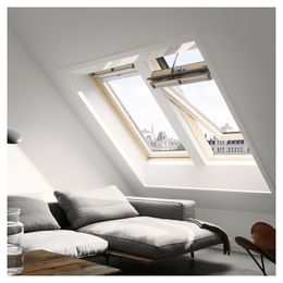 Velux Elektro Schwingfenster INTEGRA GGL 307021 Holz klar lackiert Alu THERMO Dachfenster, 55x118 cm (CK06)