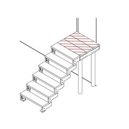 Dolle Podest f&uuml;r Au&szlig;entreppe Gardentop, Dunkelbraun, 100x88 cm