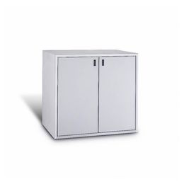 Paul Wolff M&uuml;lltonnenbox Einstiegsmodell Basis Wei&szlig;aluminium 2er Box M&uuml;lltonnenverkleidung, 120 L