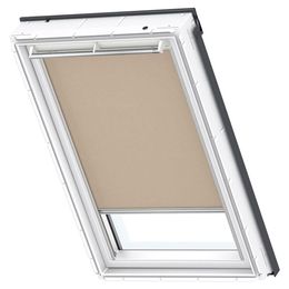 Velux Sichtschutzrollo Uni Sand 4155, CK06, Elektro,GGU,Velux,wei&szlig;e Schiene