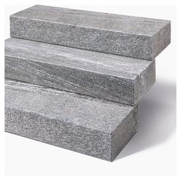 Seltra Natursteine Blockstufe BIASCA EXACTA satiniert Gneis silbergrau-liniert, 15x35x50 cm