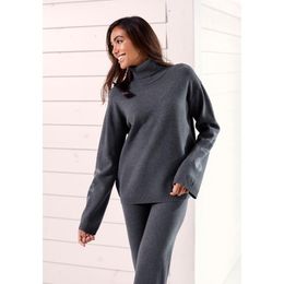 ELBSAND Damen Sweater, Rollkragenpullover aus weichem Strick, Loungewear blau 32/34
