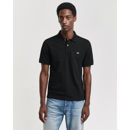 Gant Herren &raquo;REG EMB ARCHIVE SHIELD POLO&laquo; Mit Schlitzen an der Seite schwarz S