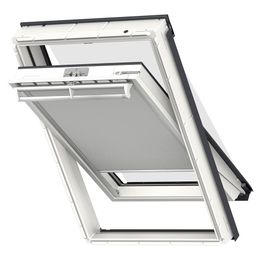 Velux Vorteils-Set Hitzeschutz Plus DOP Manuell Uni Weiss/Schwarz 1025, P08, Alu-Schiene und Haltekrallen,GGU,Manuell,Velux