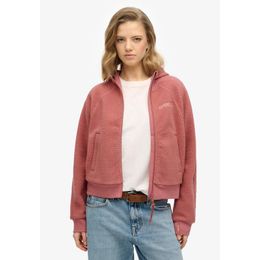 Superdry Damen Kapuzensweatjacke &raquo;ACTIVE TECH FLEECE FULL ZH&laquo; mit tollen Teilungsn&auml;hten rot XXL