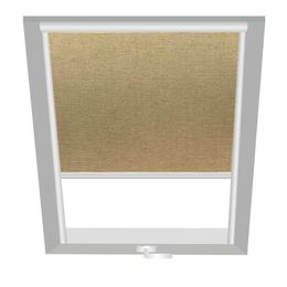 Wellker Verdunkelungsrollo Beige 1602, 65x98 cm (6/9), Manuell,R65,Roto,wei&szlig;e Schiene