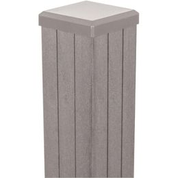 GroJa BPC-Fertigzaunpfosten Bi-Color Sand, 190 cm, Aufd&uuml;beln