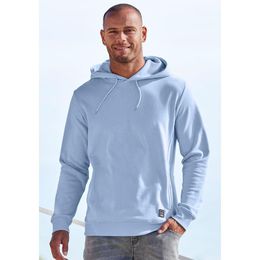 John Devin Herren Hoodie, Langarm, Sweatshirt mit Rundhals und Kapuze, Baumwollmischung blau M (48/50)