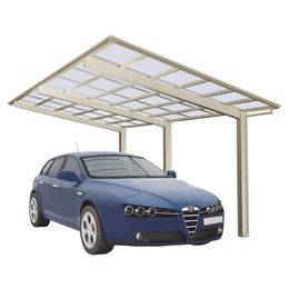 XIMAX Aluminium Carport Linea Edelstahl Optik Unterstand, 100 kg/m&sup2;, 2431 mm,5558 mm